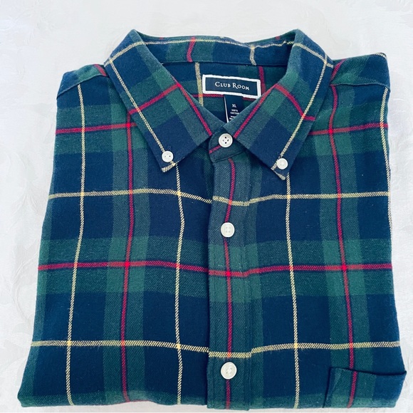 Club Room | Shirts | Club Room Flannel Long Sleeve Mens Shirt Cotton ...